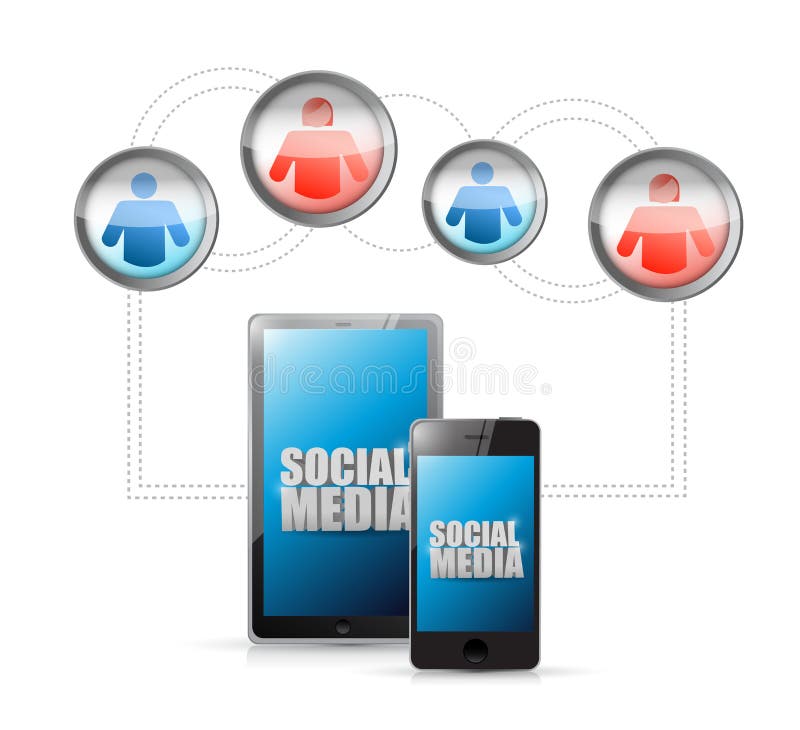 Social Media Technology Connection Communication Stock Illustration ...