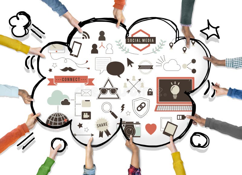 Social Media Technology Connection Graphic Concept Stock Illustration ...