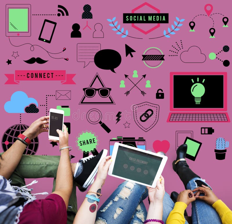 Social Media Technology Connection Graphic Concept Stock Illustration ...