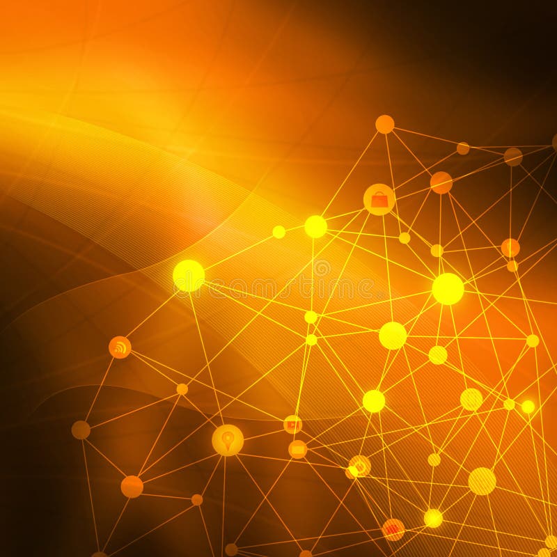 Social Media and Technology Icons on Abstract Background Stock ...