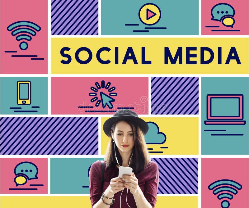 Social Media Technology People Graphic Concept Stock Image - Image of ...