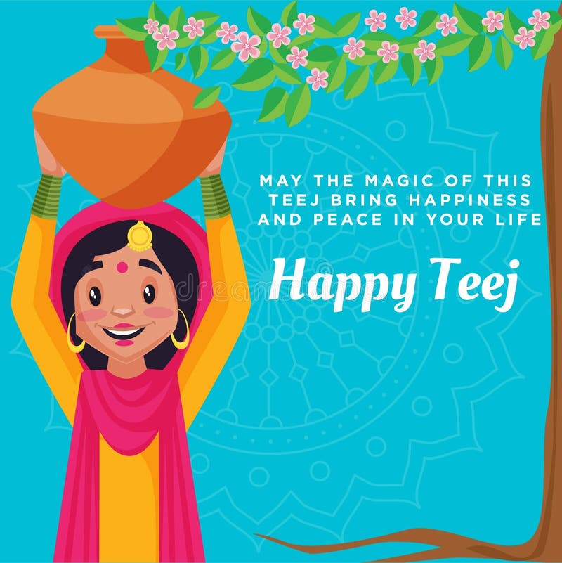 Happy Teej of Banner Design Stock Vector - Illustration of female ...