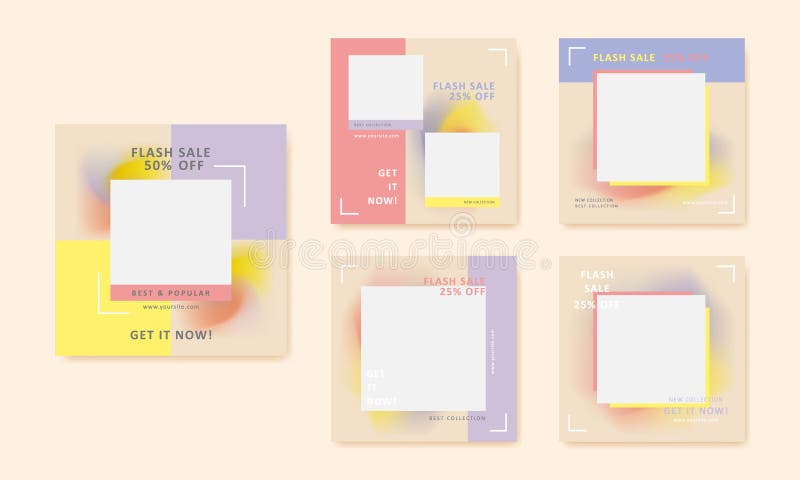 Social Media Template. Editable Minimal Square Banner Template Stock ...