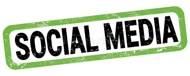 SOCIAL MEDIA Text Written on Green-black Rectangle Stamp Stock ...