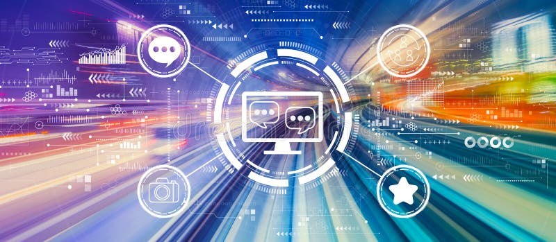 Social Media Theme with High Speed Motion Blur Stock Photo - Image of ...