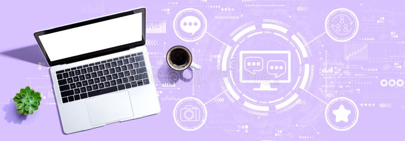 Social Media Theme with a Laptop Computer Stock Image - Image of ...