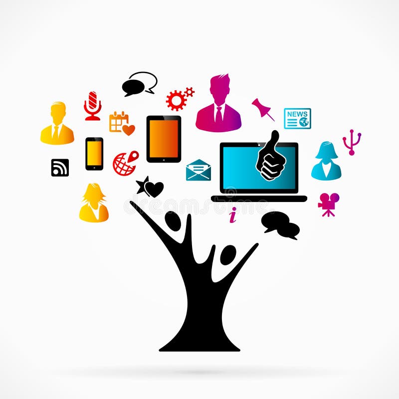 Social Media Icon Tree Stock Illustrations – 3,516 Social Media Icon ...