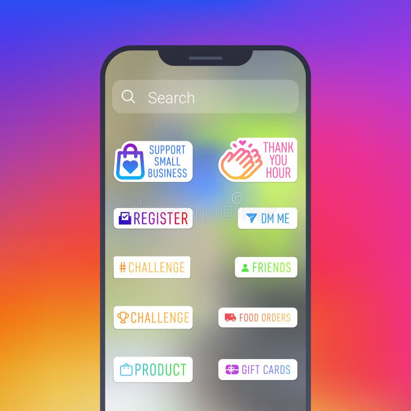 Social Media Stories Stickers Stock Vector - Illustration of abstract ...