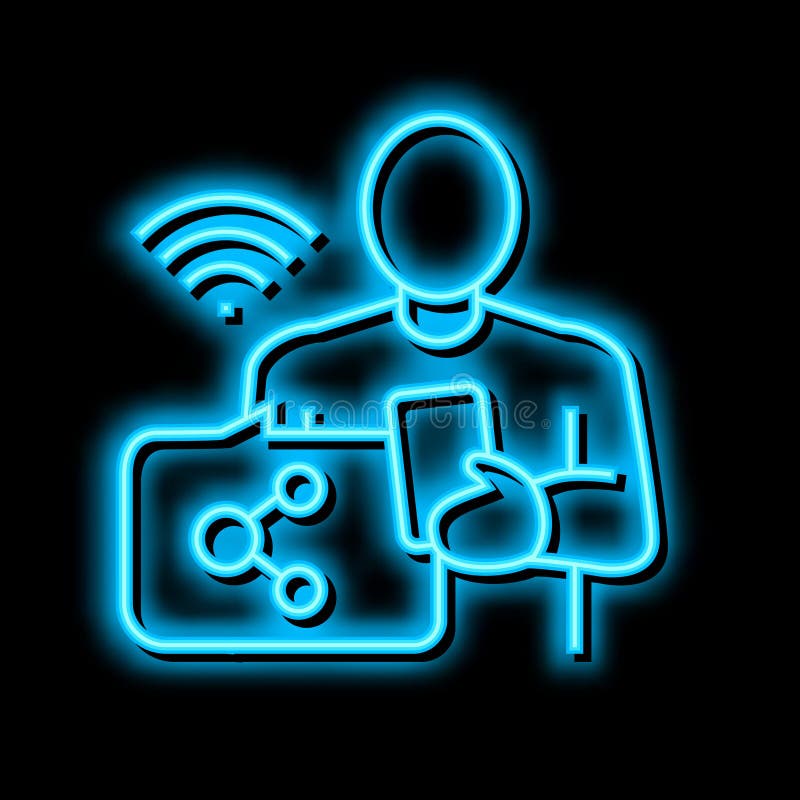 Social Media User Neon Glow Icon Illustration Stock Vector ...