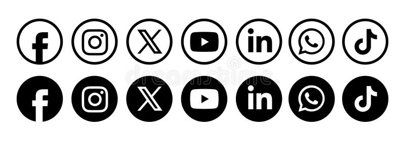 Social Media Vector Icon Set, Social Network Logos, Networking Apps ...