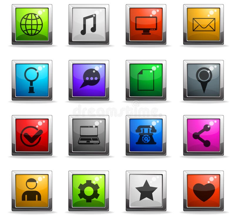Social media icon set stock vector. Illustration of sheet - 122110462