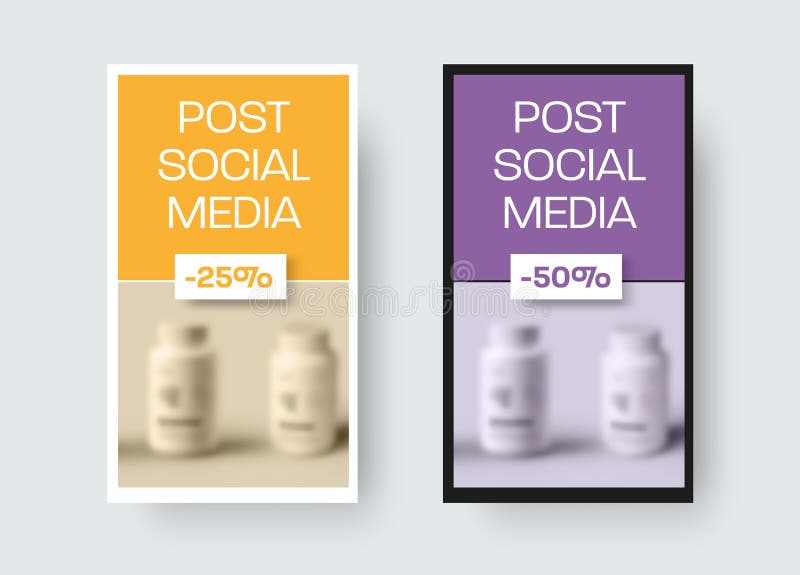 Social Media Vector Illustration Template, Rectangular Post for ...