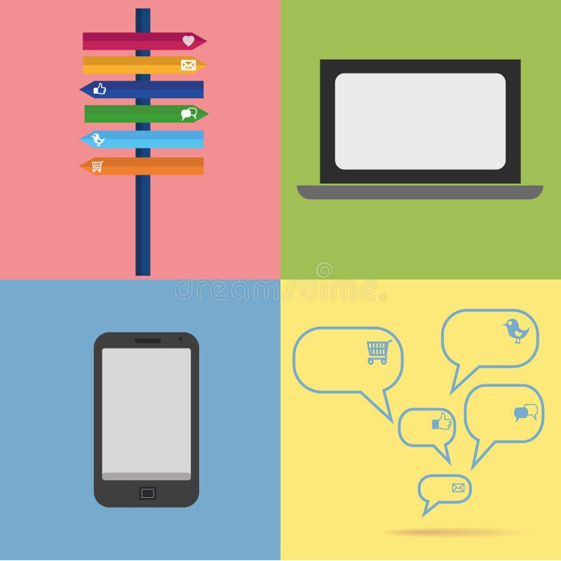 Social media. Vector stock vector. Illustration of direction - 42907393