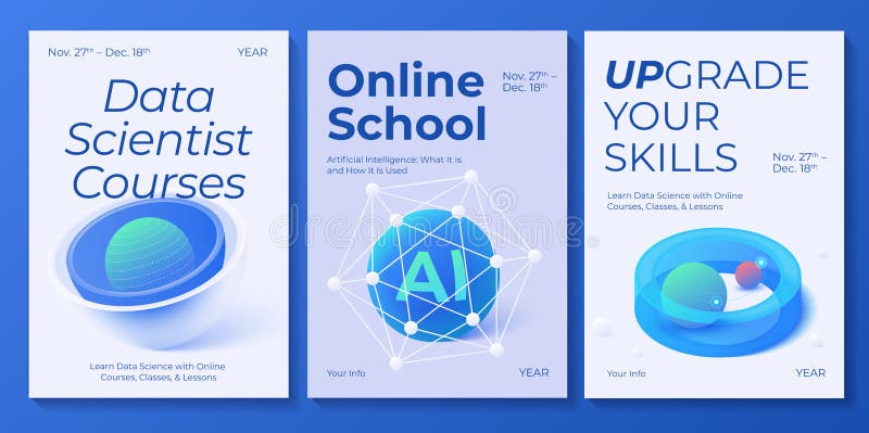 Social Media Web Banner Templates for Online School, Classes and ...