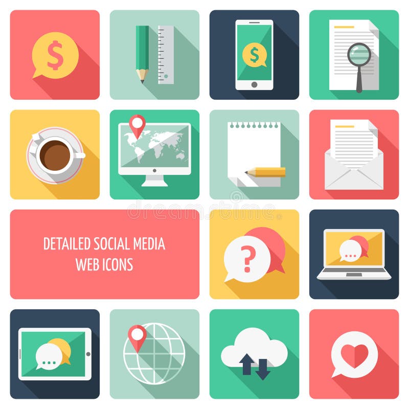 Silhouette Communication Channels and Social Media Icons Stock Vector ...