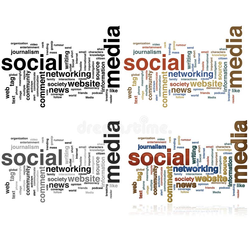 Social Media Word Cloud stock vector. Illustration of keywords - 18870959