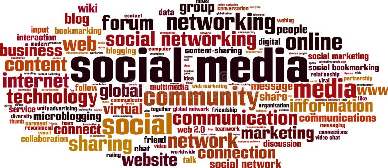 Social media word cloud stock vector. Illustration of group - 174161605