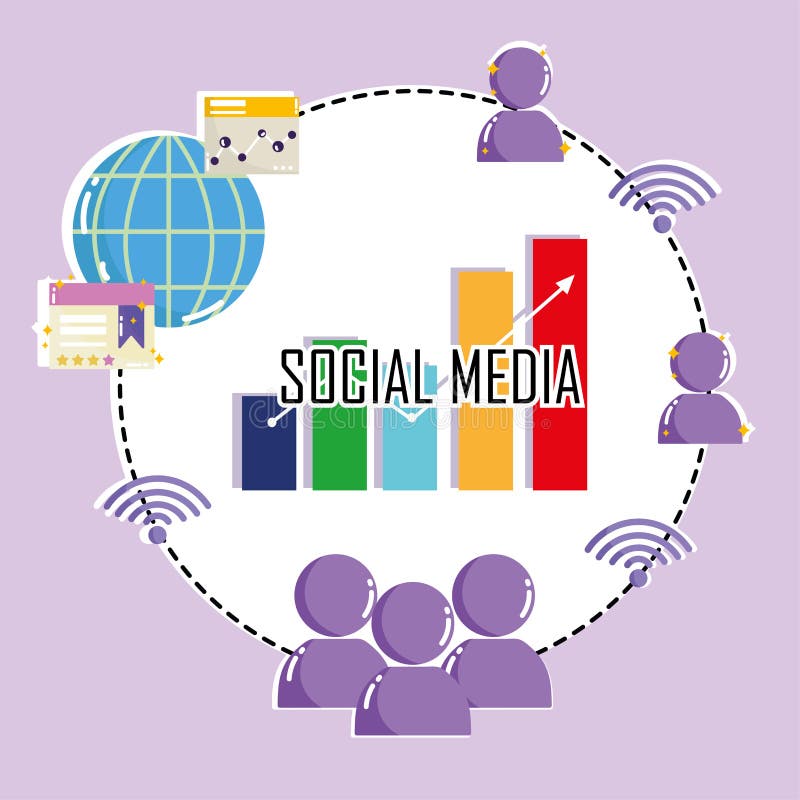 Social Media World Connection People Internet Digital Stock Vector ...