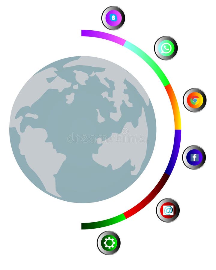 Social media world editorial image. Illustration of computer - 42345525