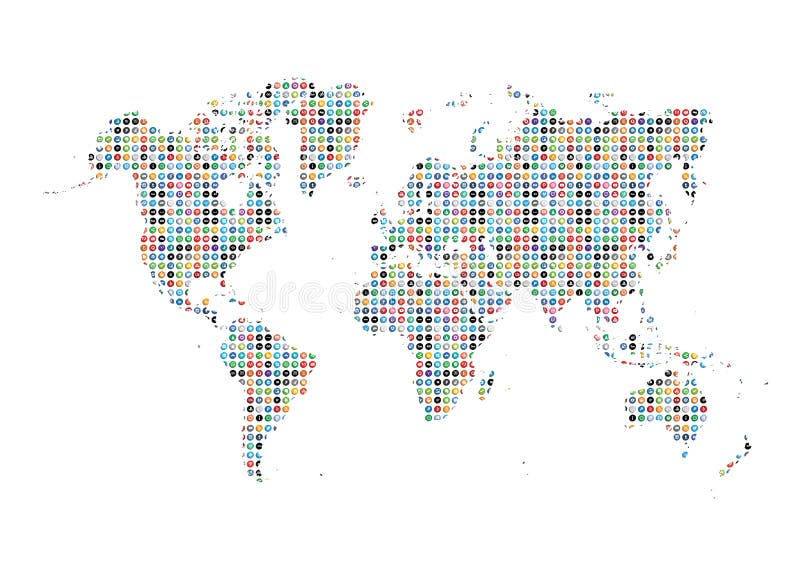 Social Media World Map Background Editorial Stock Photo - Illustration ...