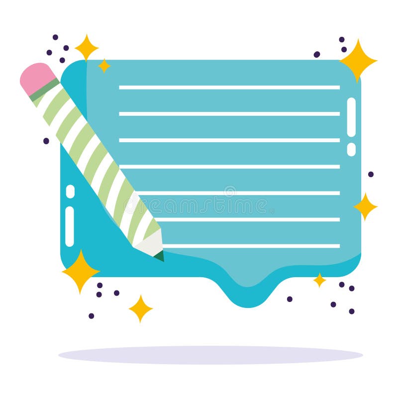 Social Media, Writing Pencil Message in Cartoon Style Stock Vector ...