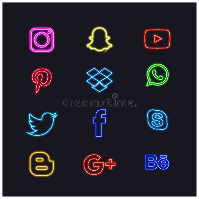 Neon Instagram Icon with Beautiful Glowing Led Light Editorial Photo ...