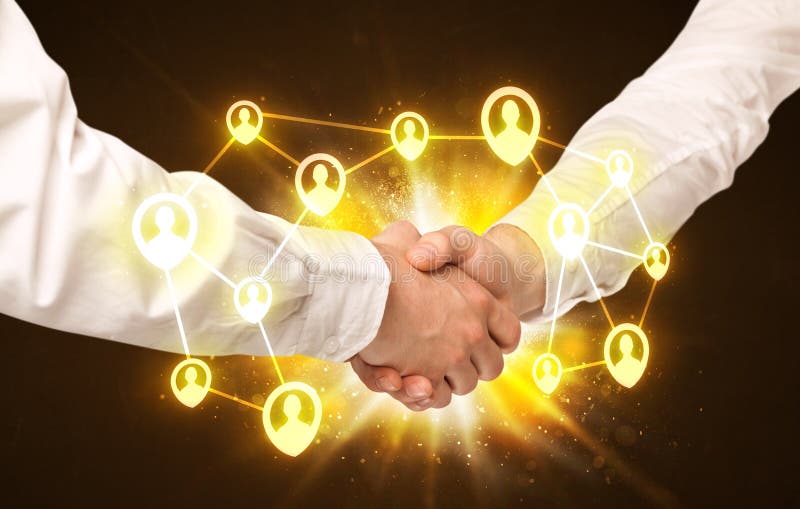 Social Netwok Connection Handshake Stock Image - Image of multimedia ...