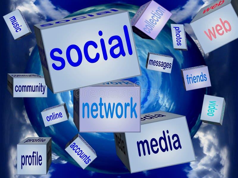 3d social network concept stock illustration. Illustration of ...