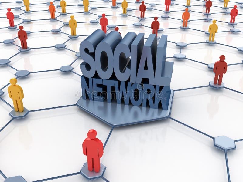 3d social network concept stock illustration. Illustration of ...
