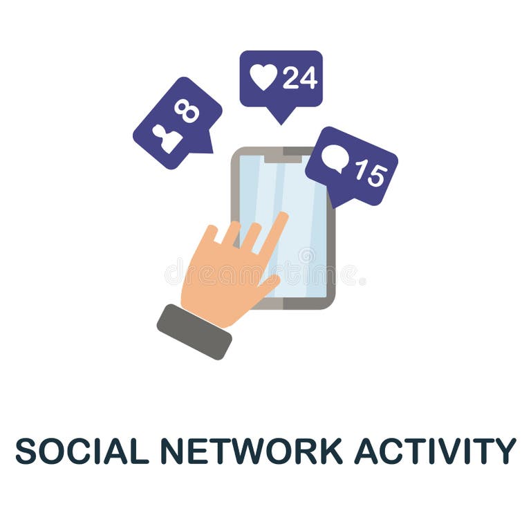 Social Network Activity Flat Icon. Colored Element Sign from Feedback ...