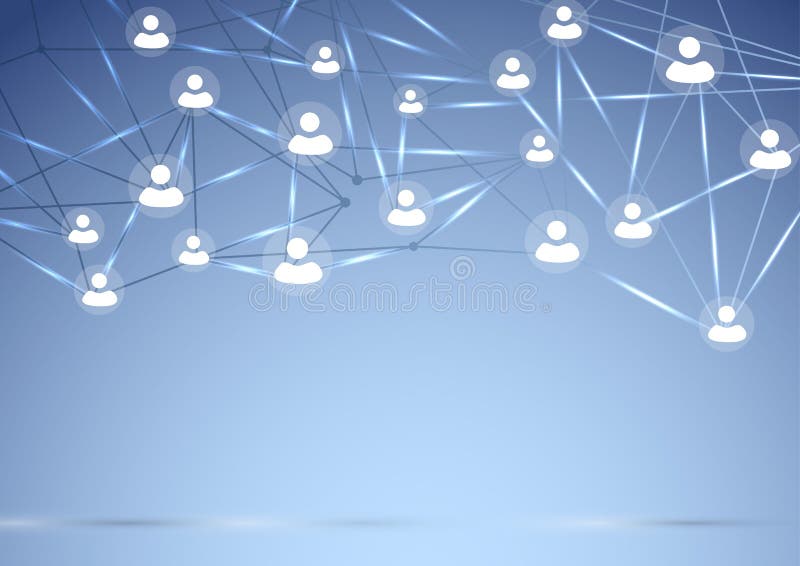 People Symbol and Network Connection Lines on Orange Background in ...