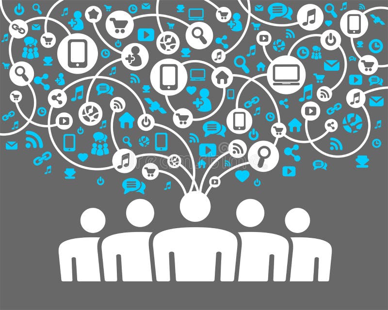 Social Network Background of the Icons Vector Stock Vector ...