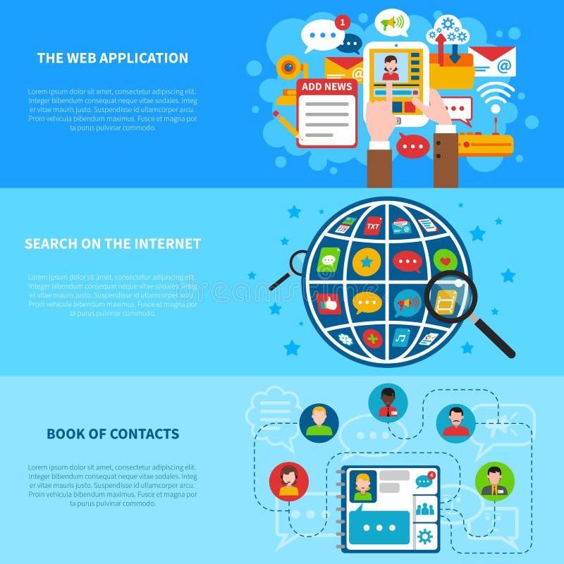 Social Network Banners Set stock vector. Illustration of design - 209622854