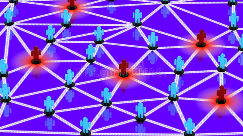 Social Network with Blue Guys and Red Guys Posing As Threats Stock ...