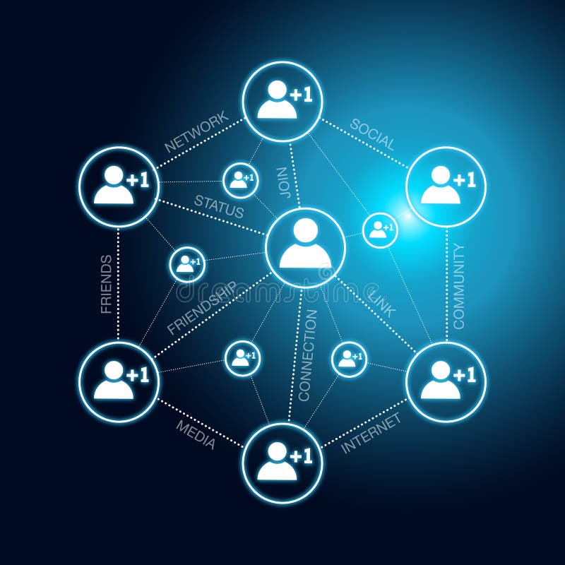 A Social Media Network Explained by a Businessman on a Wall Screen ...