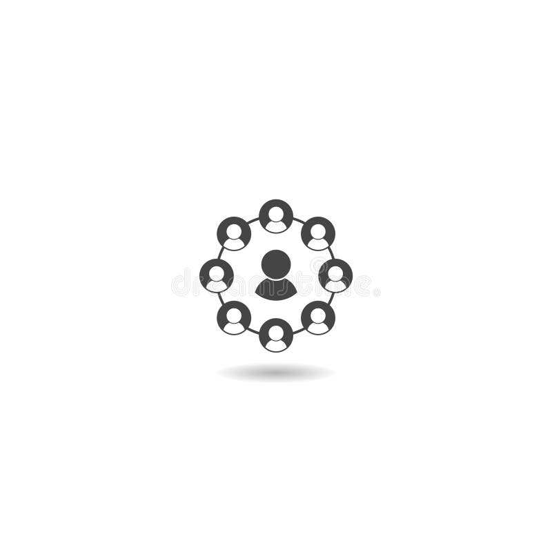 Social Network Circle Icon with Shadow Stock Vector - Illustration of ...