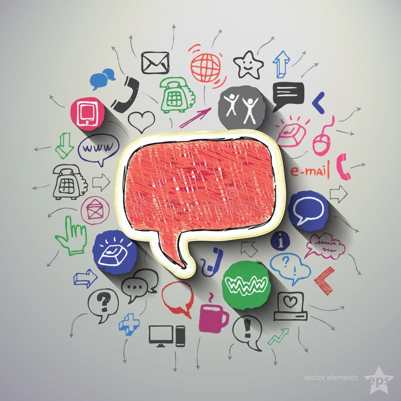 Social Network Collage with Icons Background Stock Vector ...