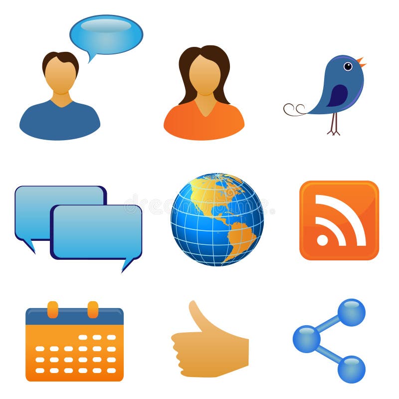 Social Networking Media Stickers Editorial Photo - Illustration of ...