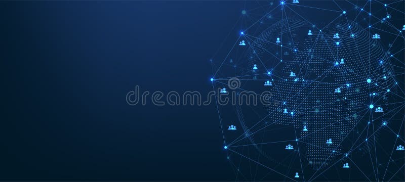 Social Network Communication Concept. Global Network Connection ...