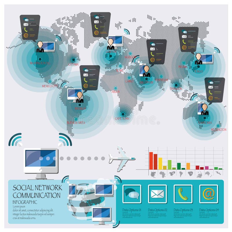Communication and Connection Chart Diagram Infographic Stock Vector ...