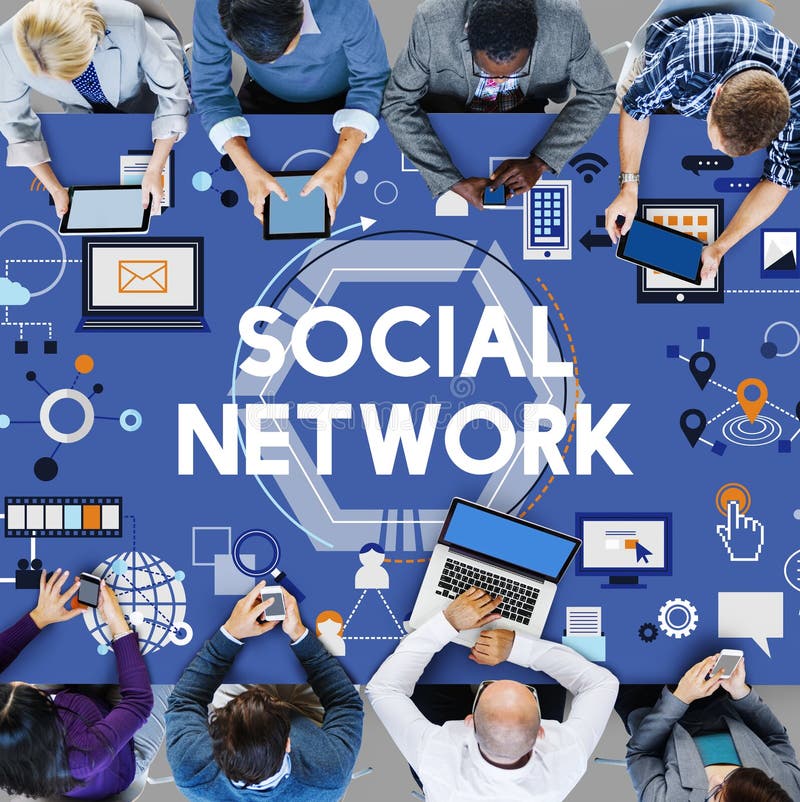 Social Network Communication Media Technology Concept Stock Photo ...