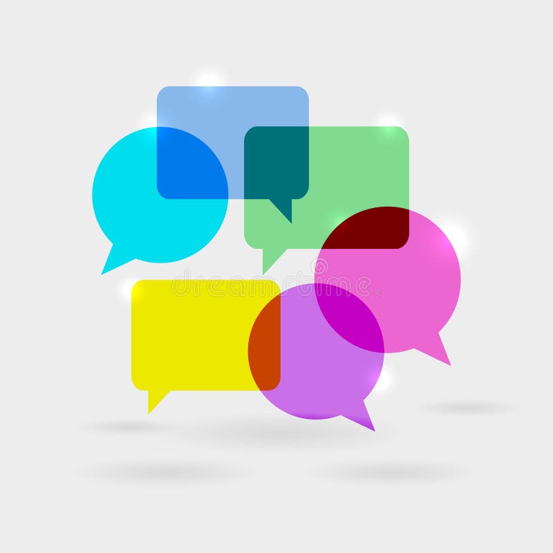 Social Network Communication Speech Bubbles Stock Vector - Illustration ...