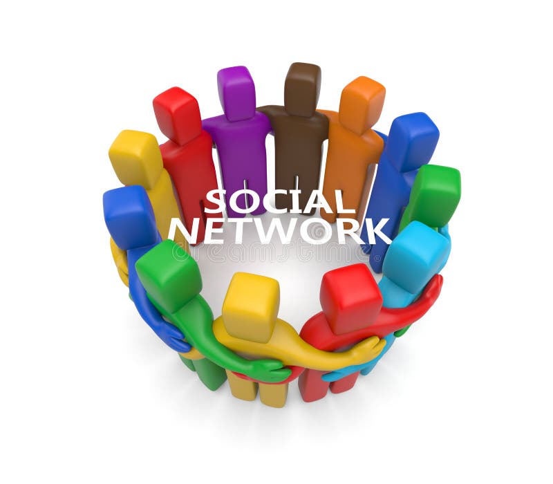 Social Network Color People Media Connections Stock Vector ...
