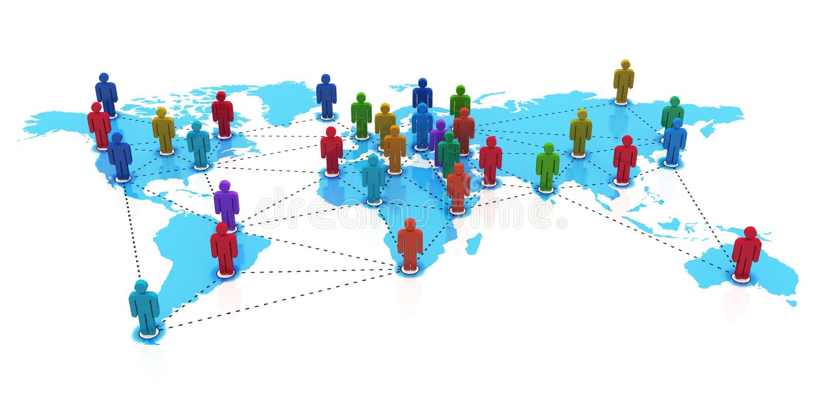 Colorful Vector People Icons on World Map Stock Vector - Illustration ...