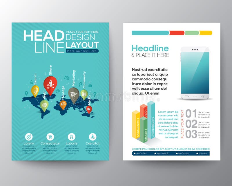 Social Network Concept Brochure Flyer Design Layout Template Stock ...