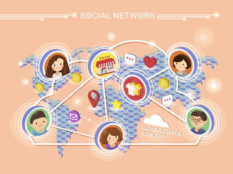 Social Network Concept 3d Isometric Infographic Stock Vector ...