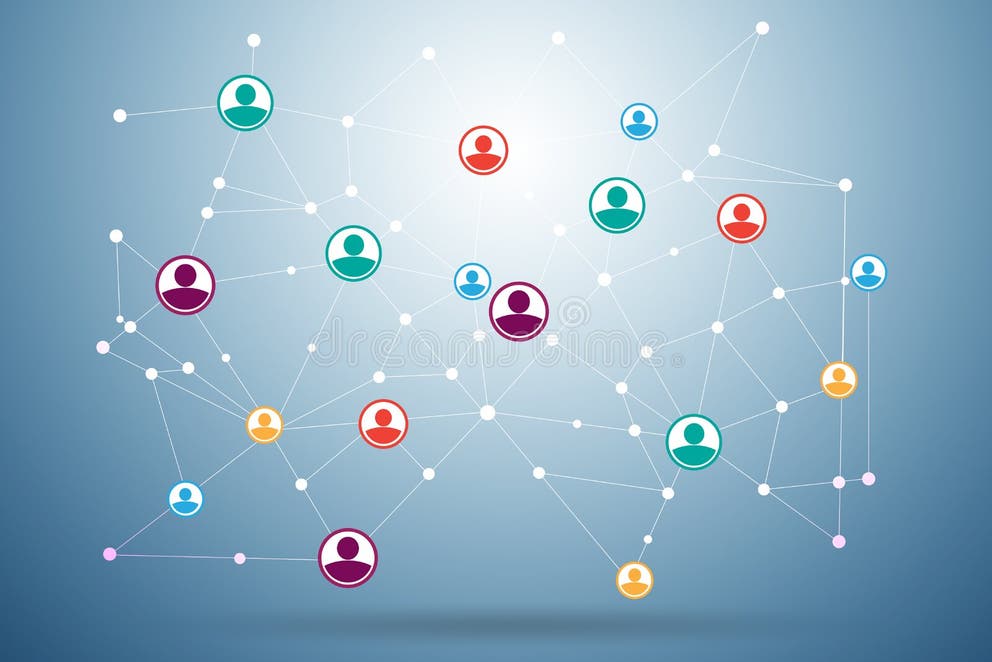 Social Network Concept with People Connecting Stock Illustration ...