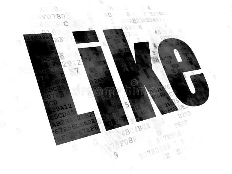 Pixelated like me button stock illustration. Illustration of social ...