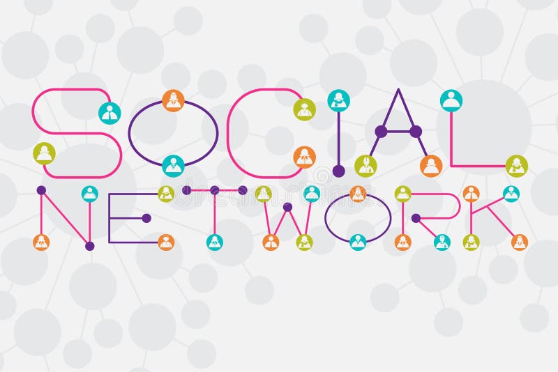 Social Network Concept Using Dot and Connecting Line Font Style. Stock ...