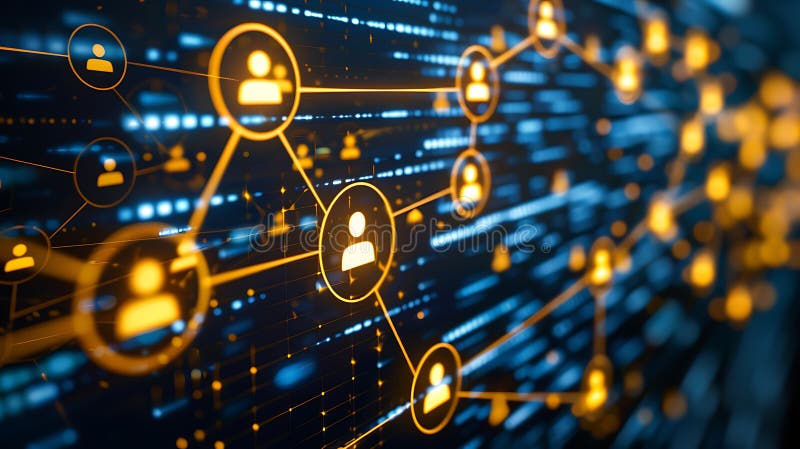 Social Network Connecting People Icon Stock Illustration - Illustration ...